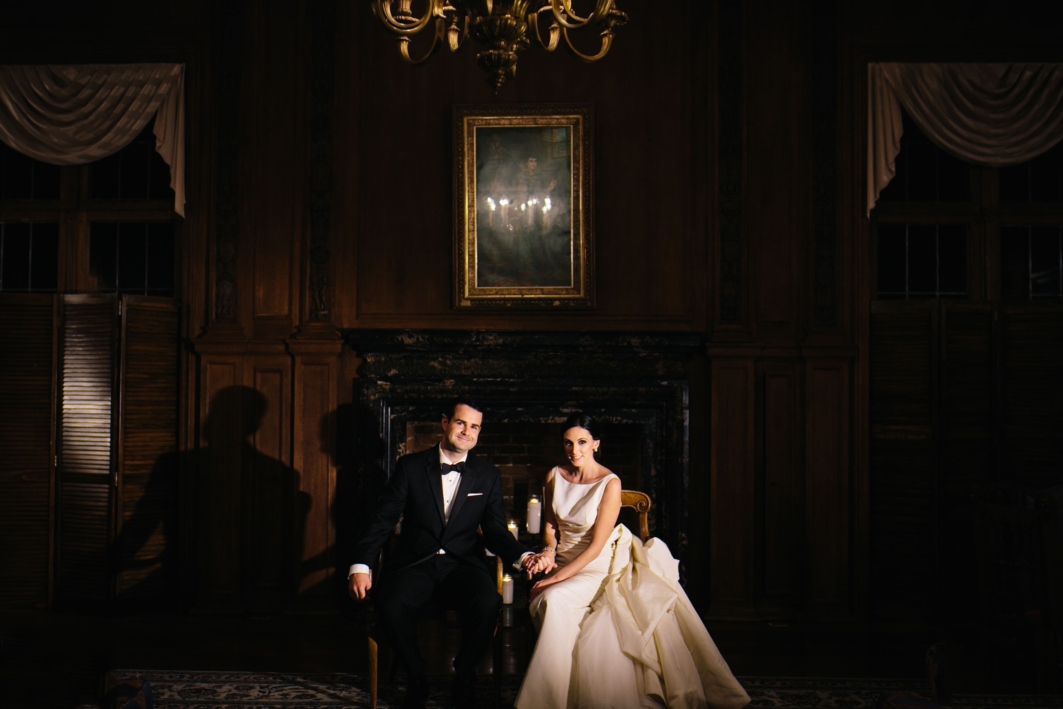The Formal Bride and Groom at Elegant Kohl Mansion Wedding