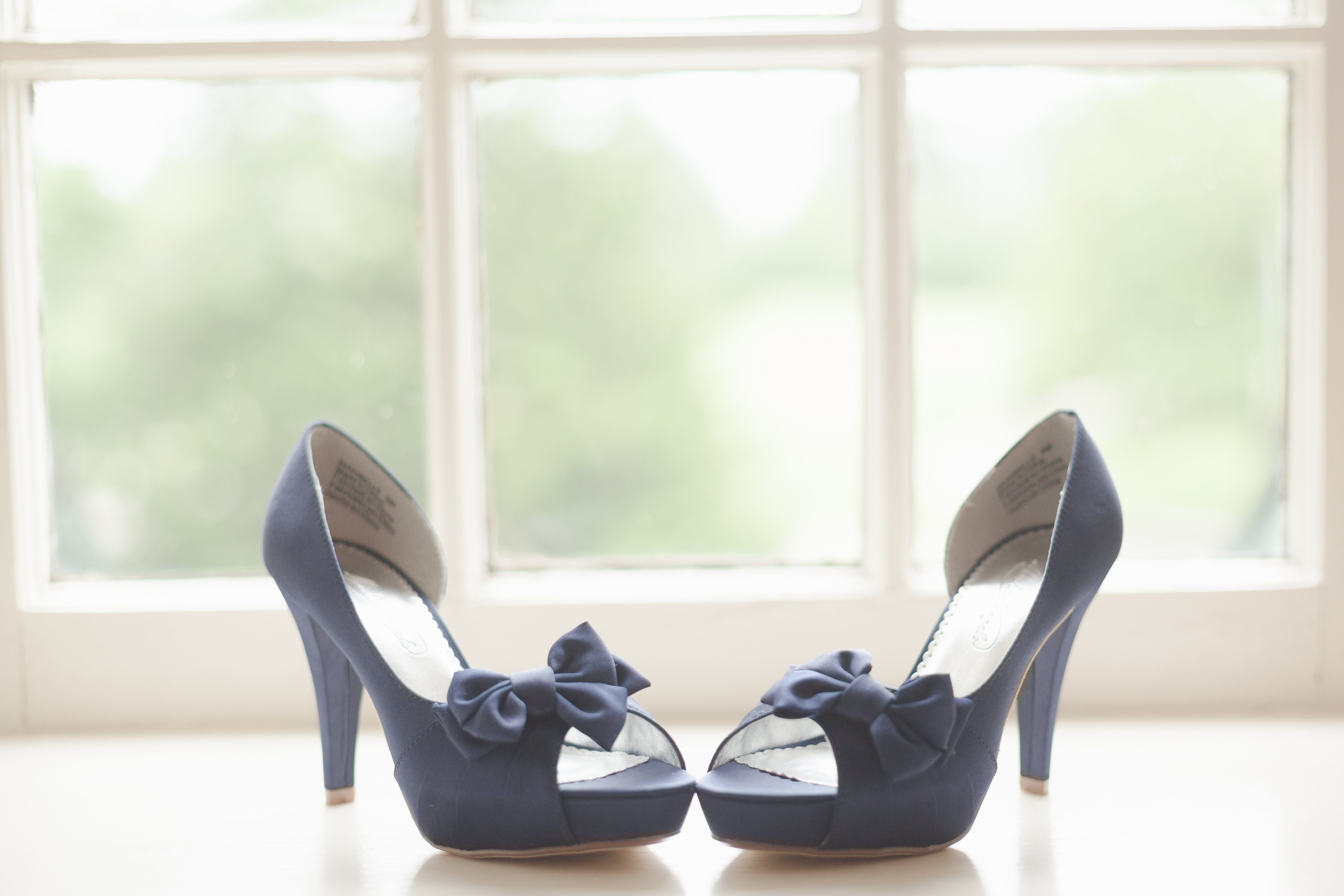 Blue Peep-Toe Shoes