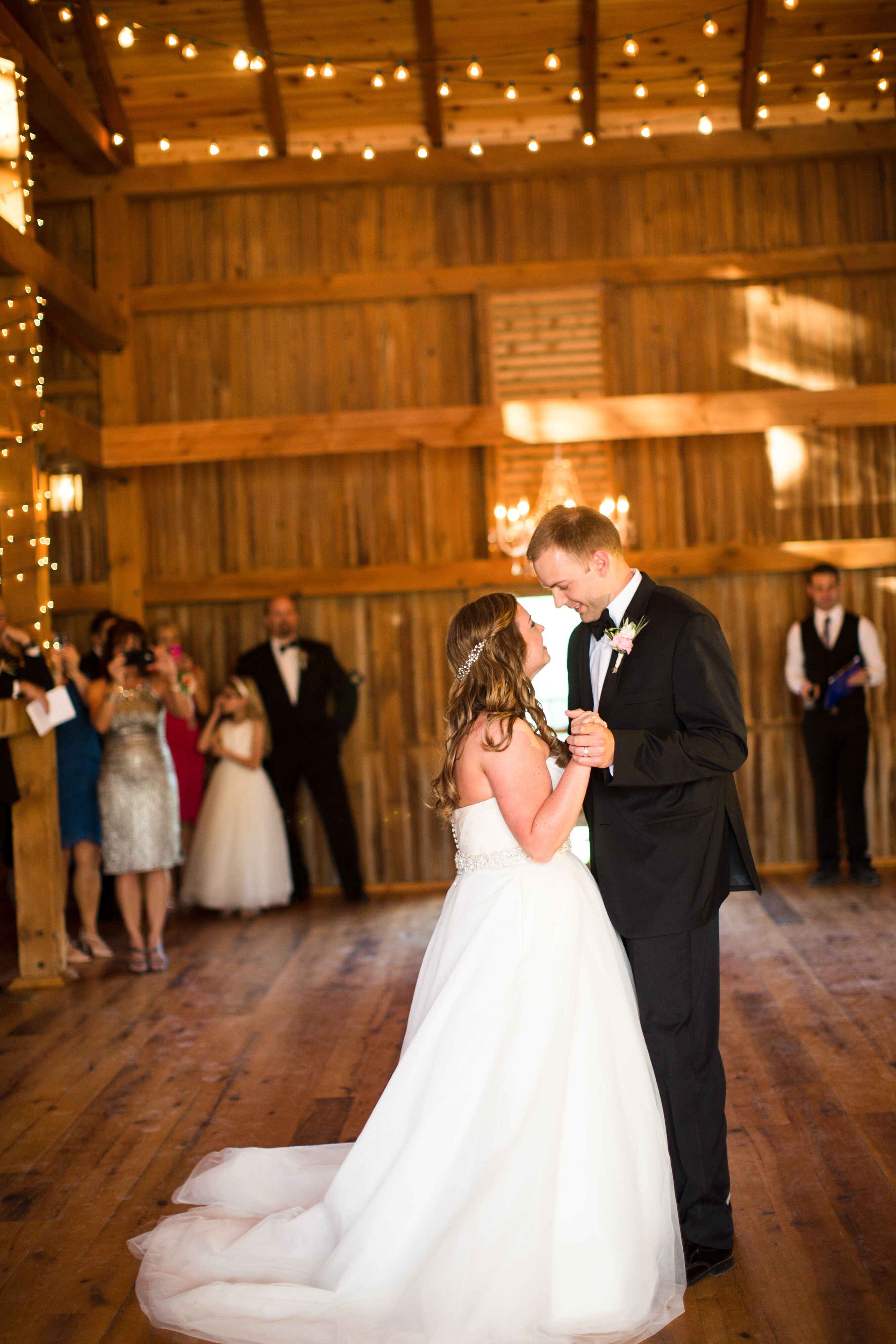 Married Couple First Dance in Rustic Barn