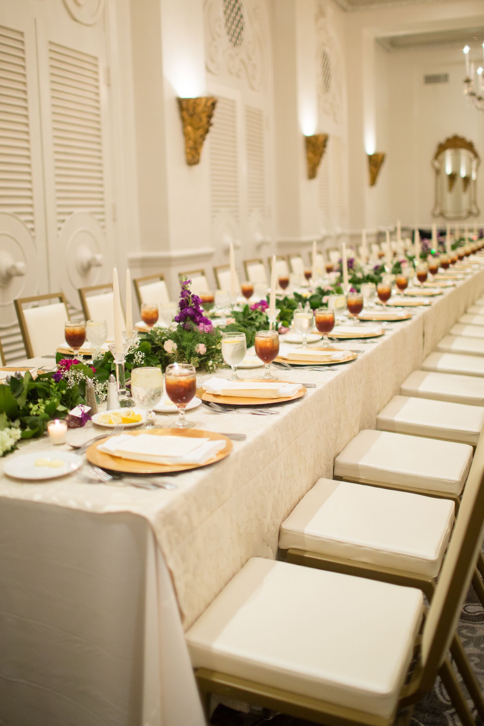 Champagne and Gold Ballroom Dining Table