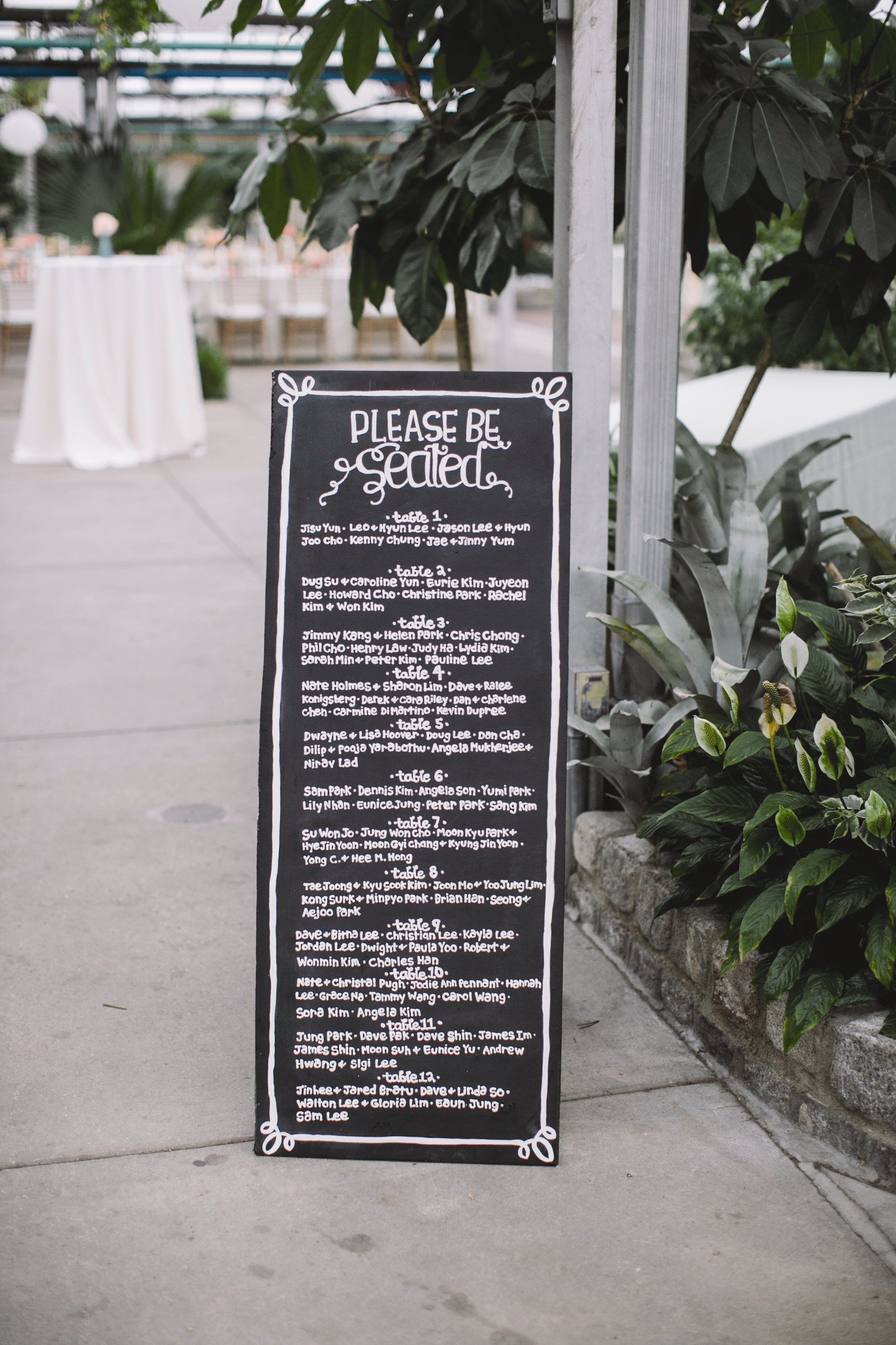Seating Arrangement Sign