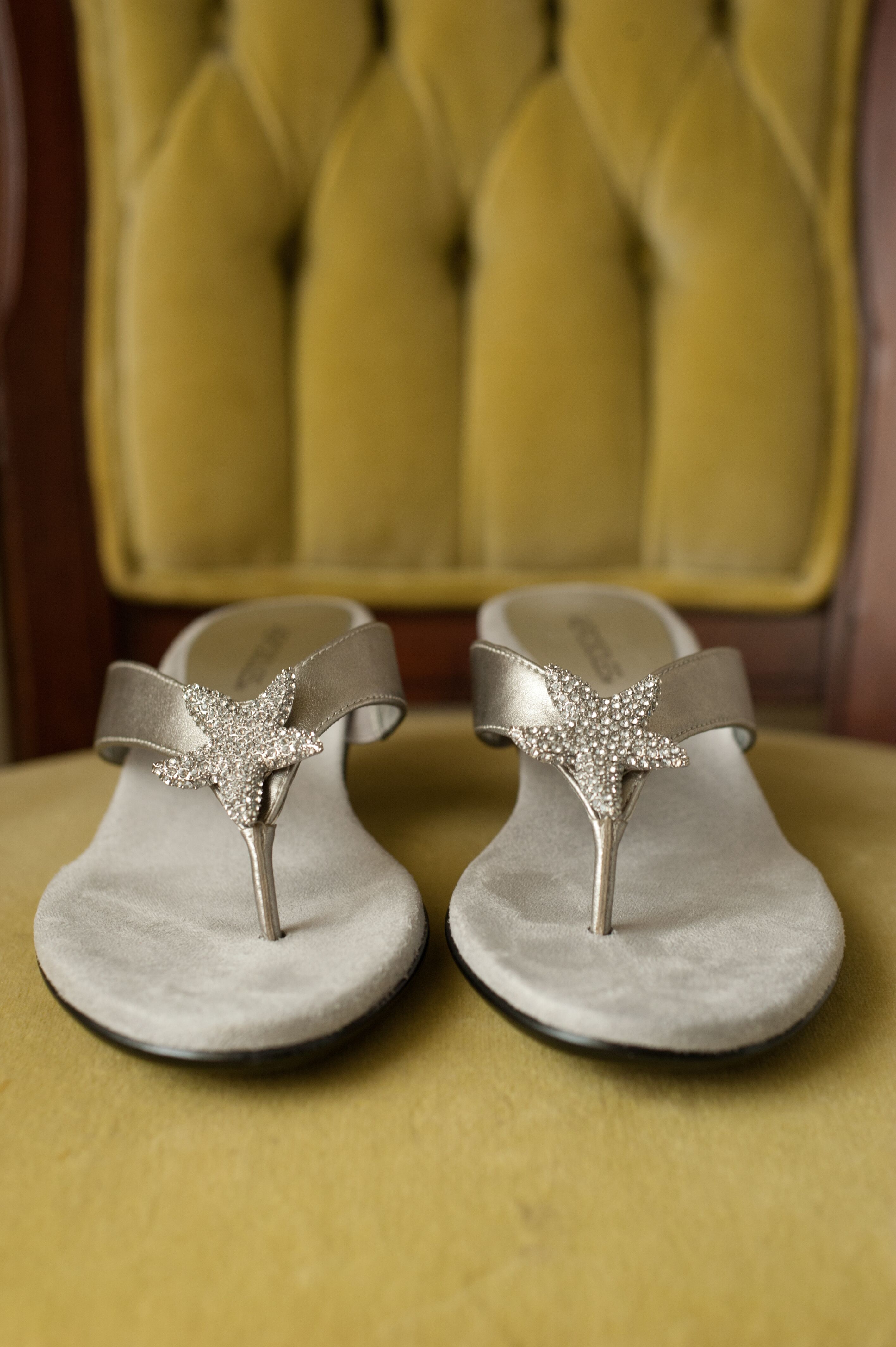 Silver Metallic Sandals with Starfish Detail