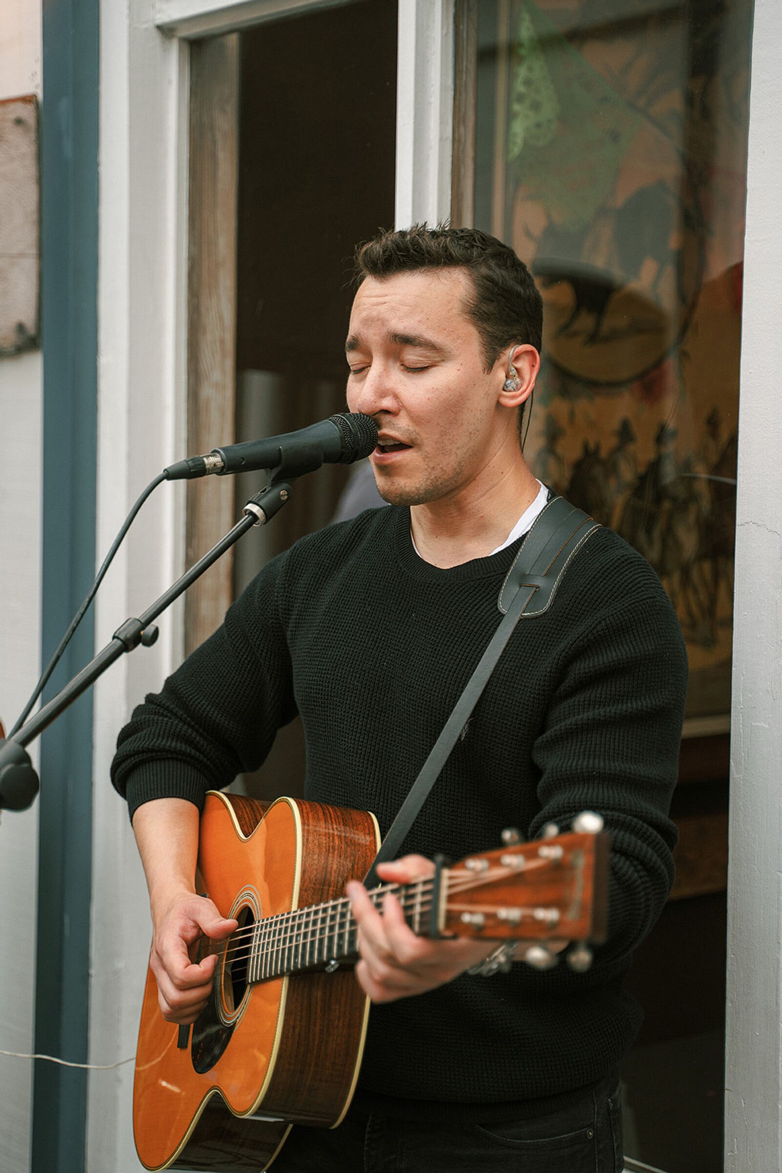 Live Musician Plays Guitar and Sings at Mexican Wedding Welcome Party