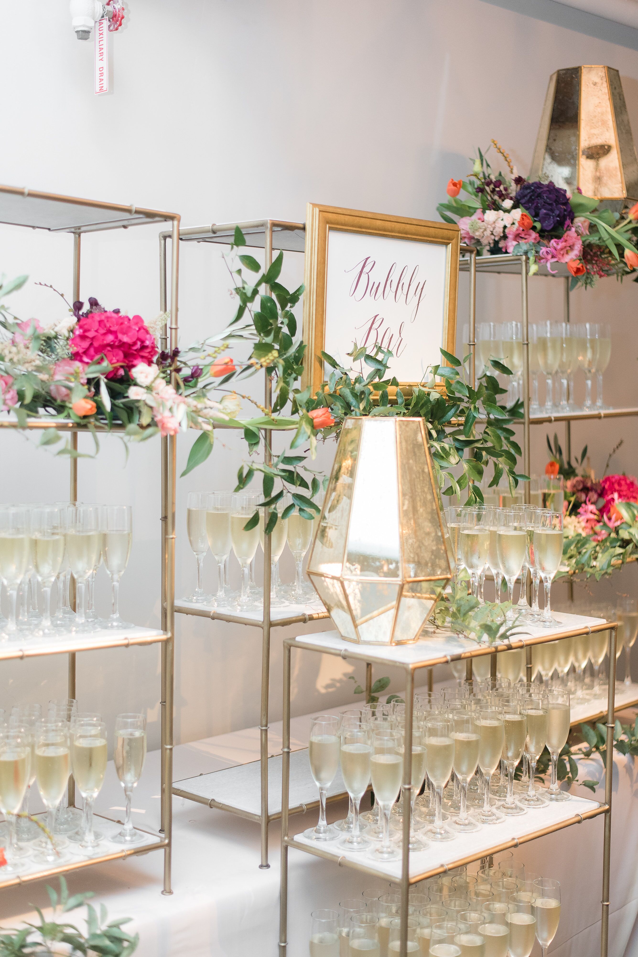 Modern Gold and Marble Champagne Display