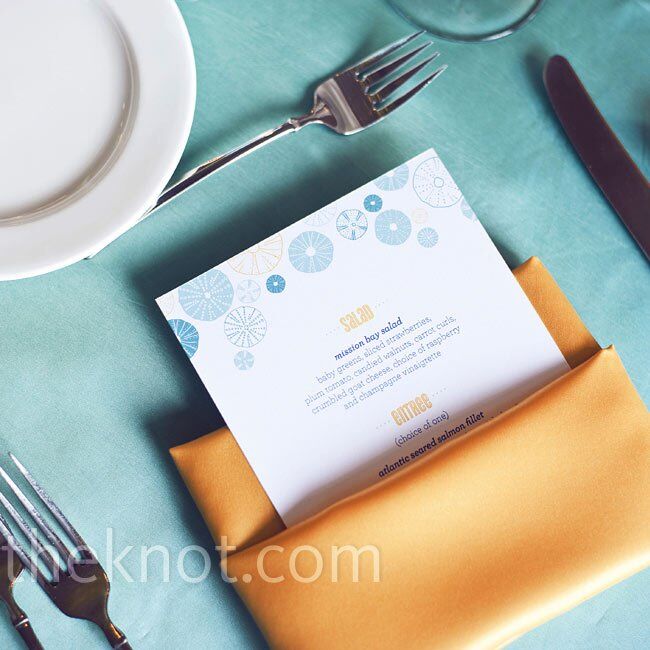 Blue and Orange Menu Cards