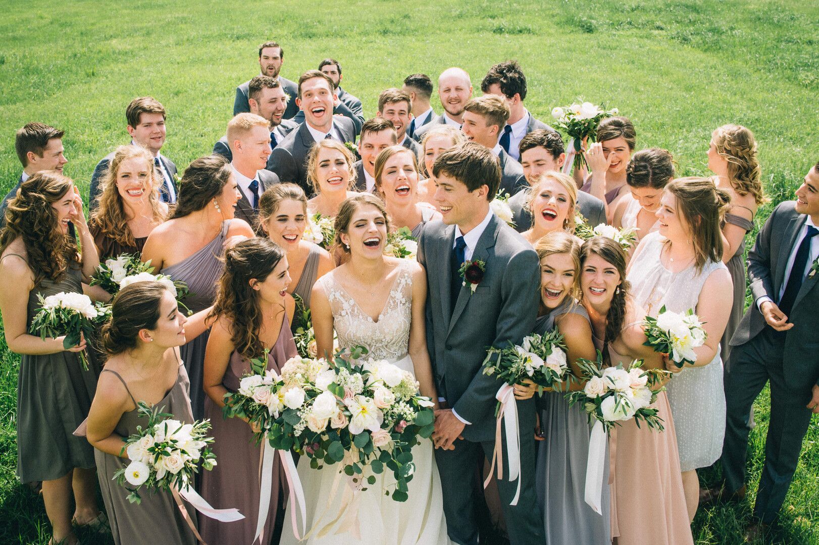 The Bride, Groom and Their Wedding Party