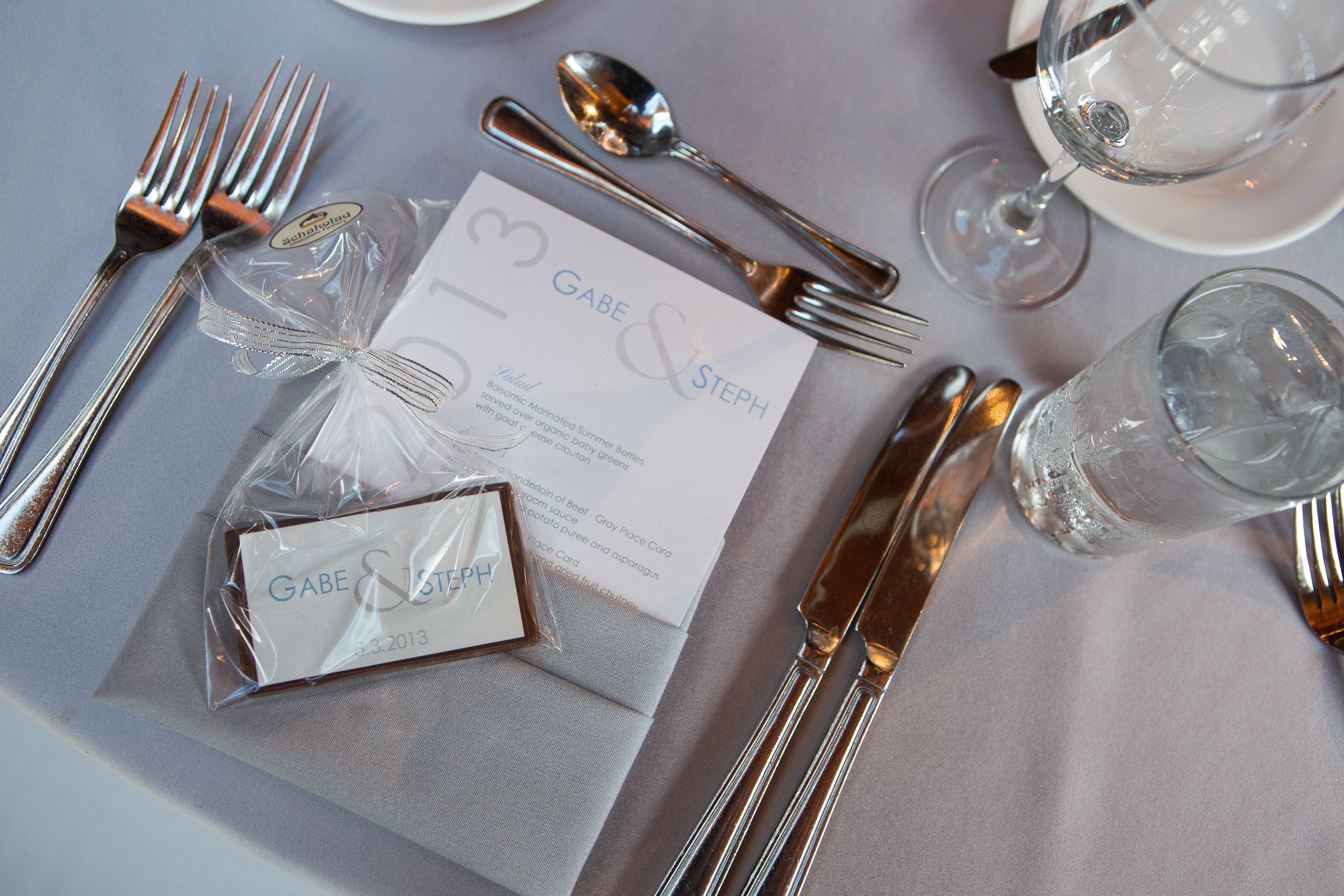 DIY Gray & Blue Menu Cards