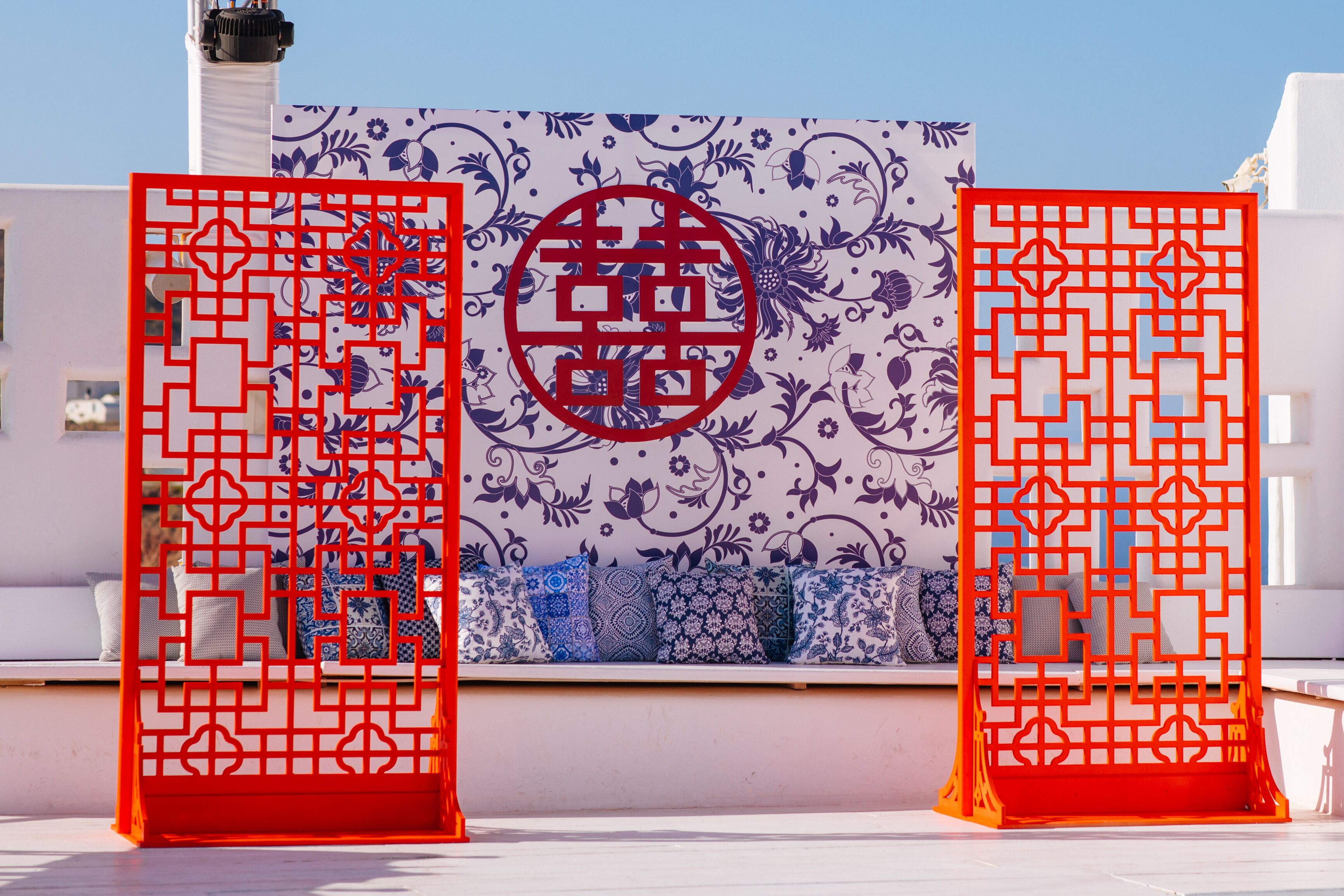 Chinese-Inspired Lounge Area