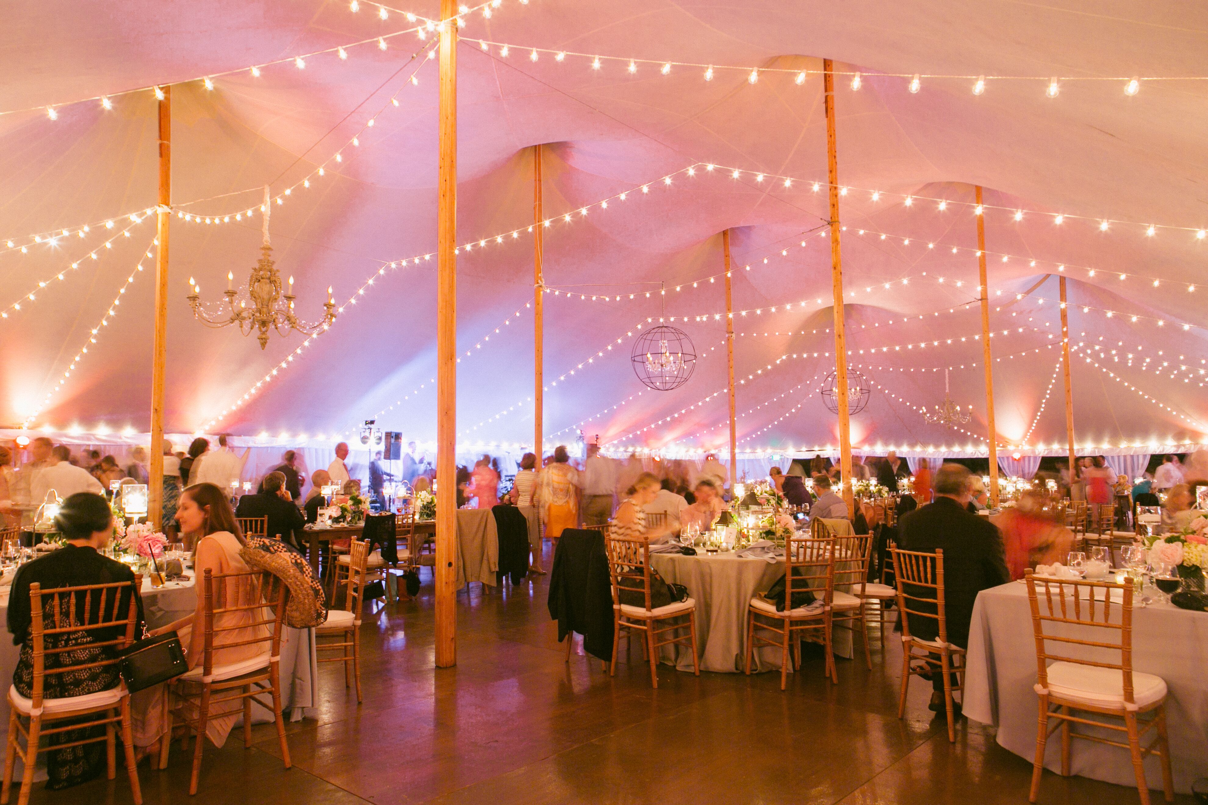 String Light Reception Tent Decor