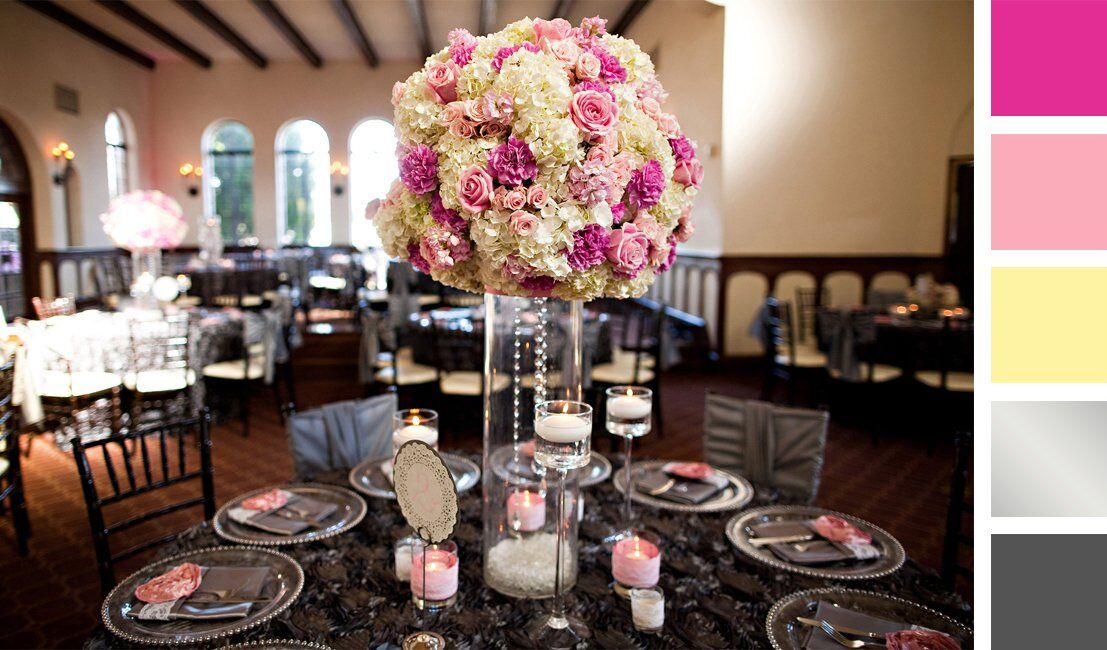 Pink, Yellow, Silver and Gray Color Palette