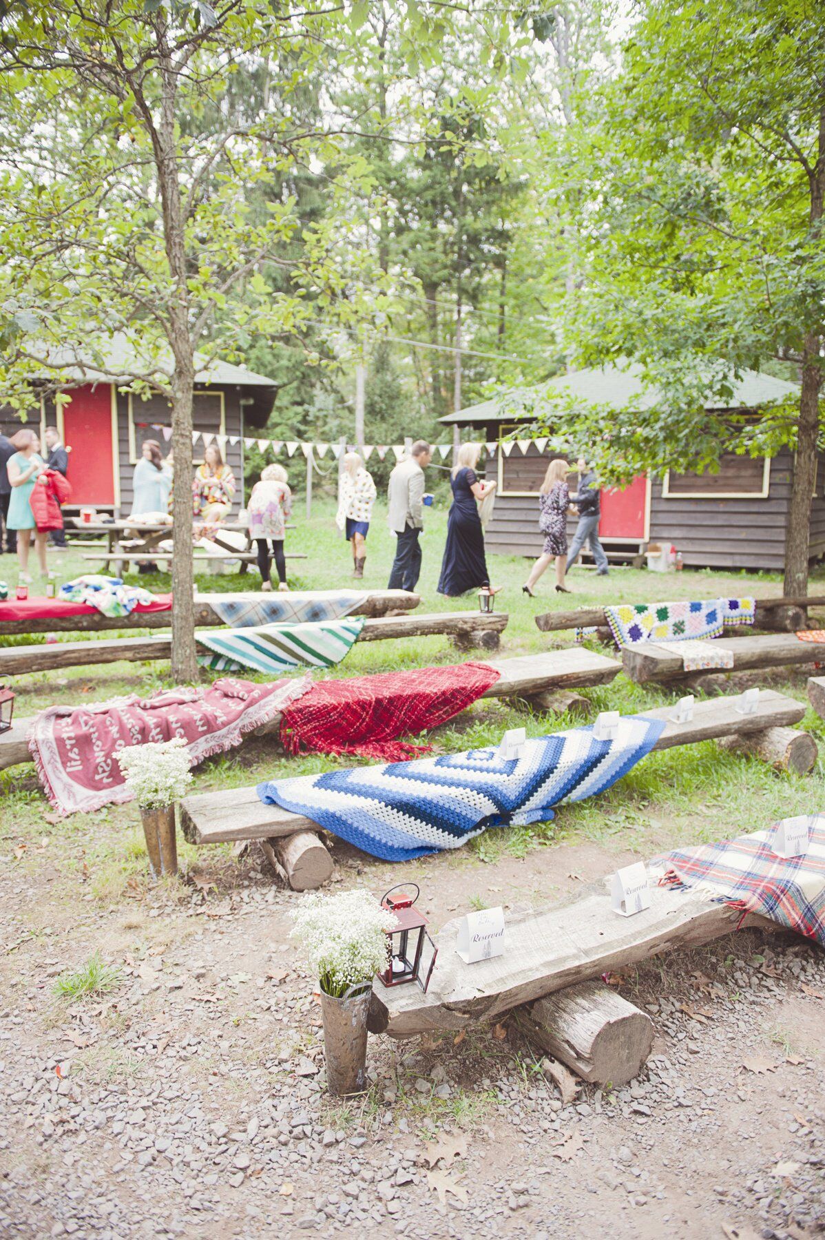 Rustic Log Ceremony Seating