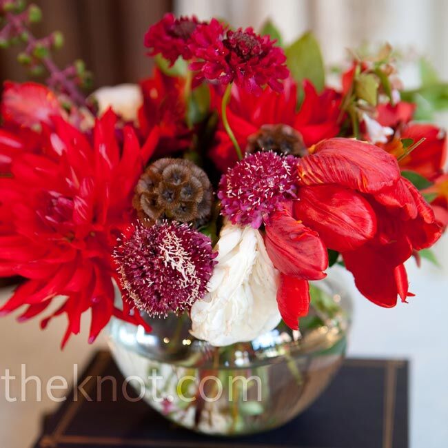 Red Flower Centerpieces