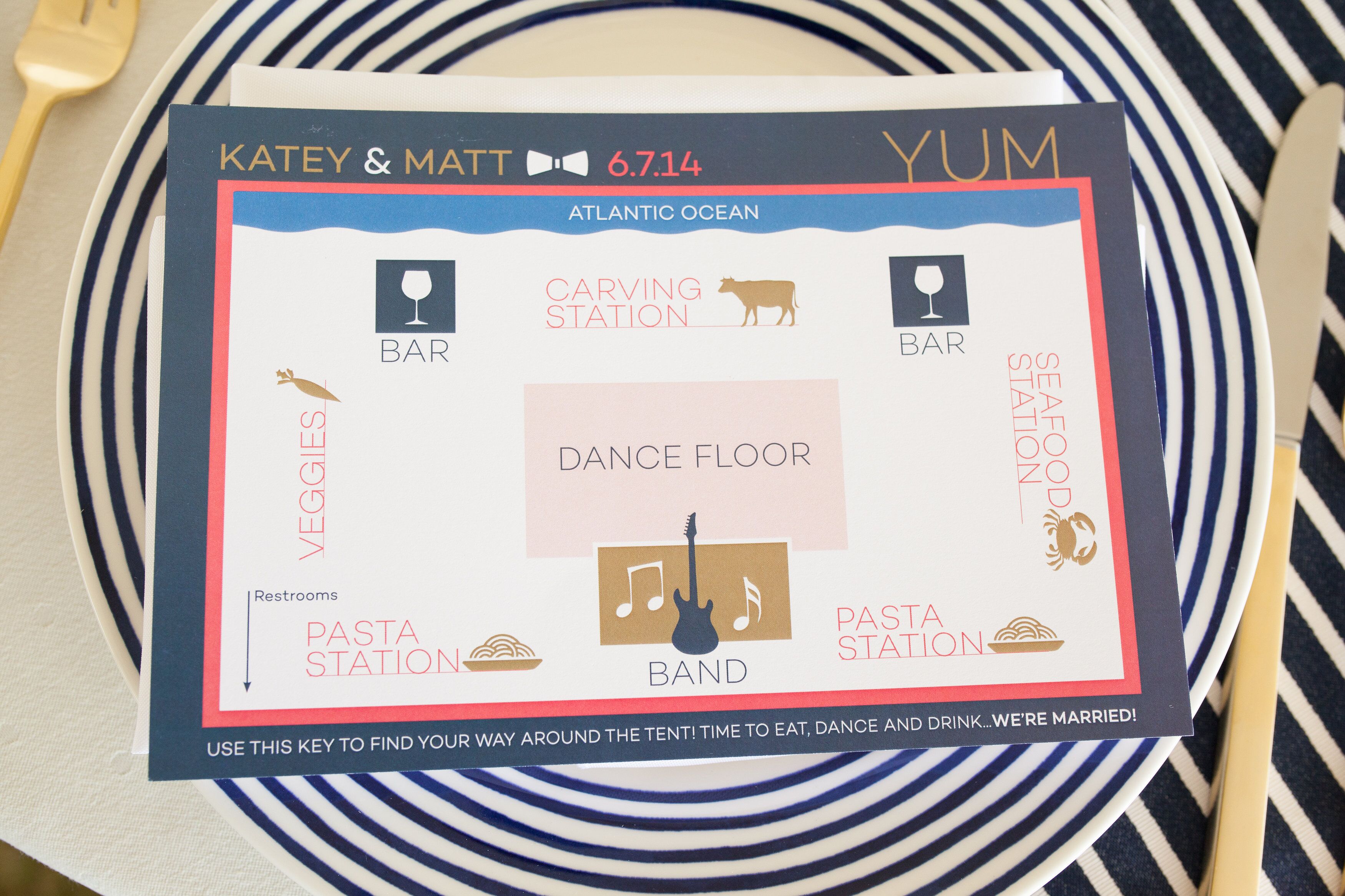 Modern Reception Map and Menu Card