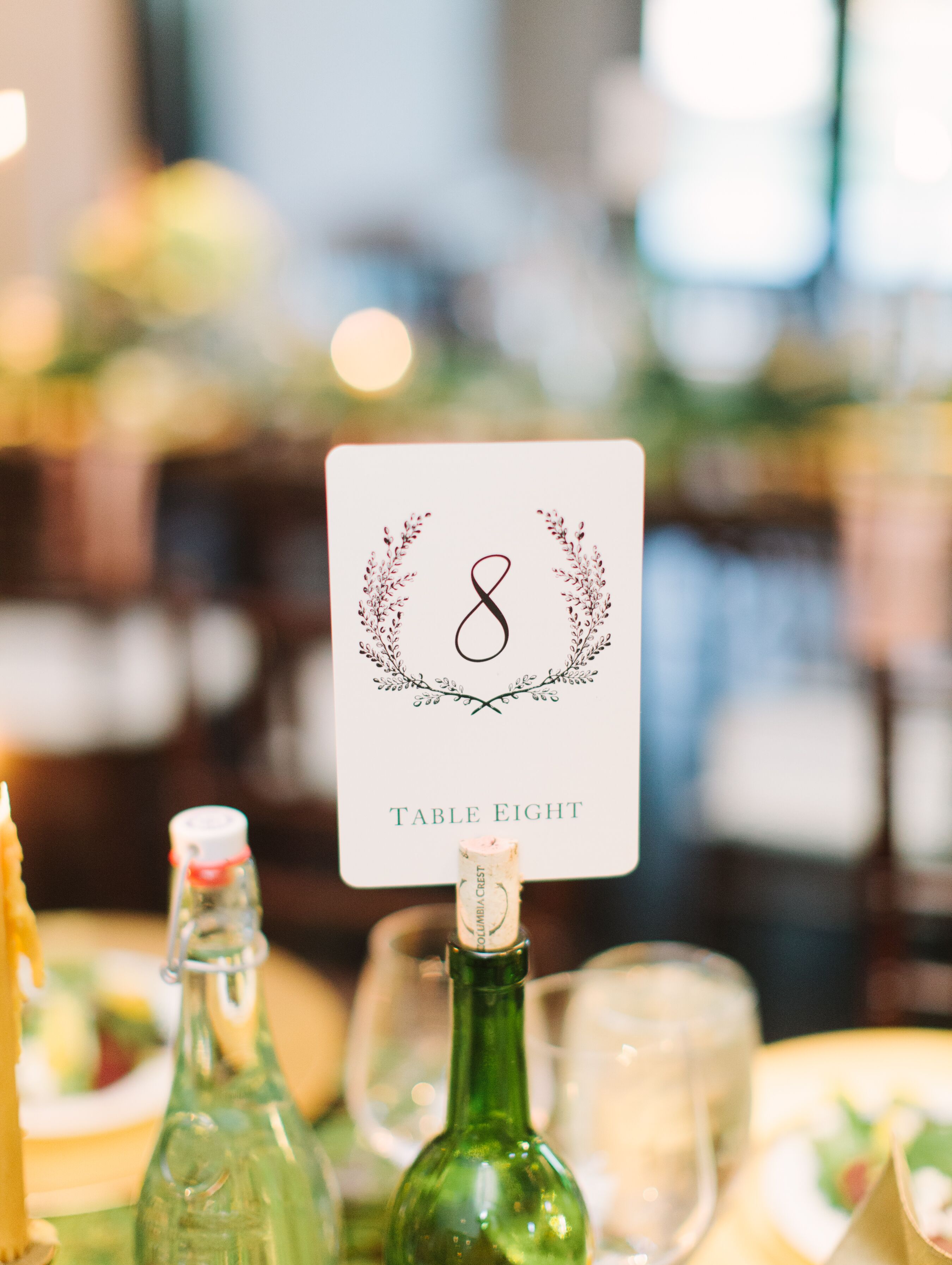 White Floral Design Table Number