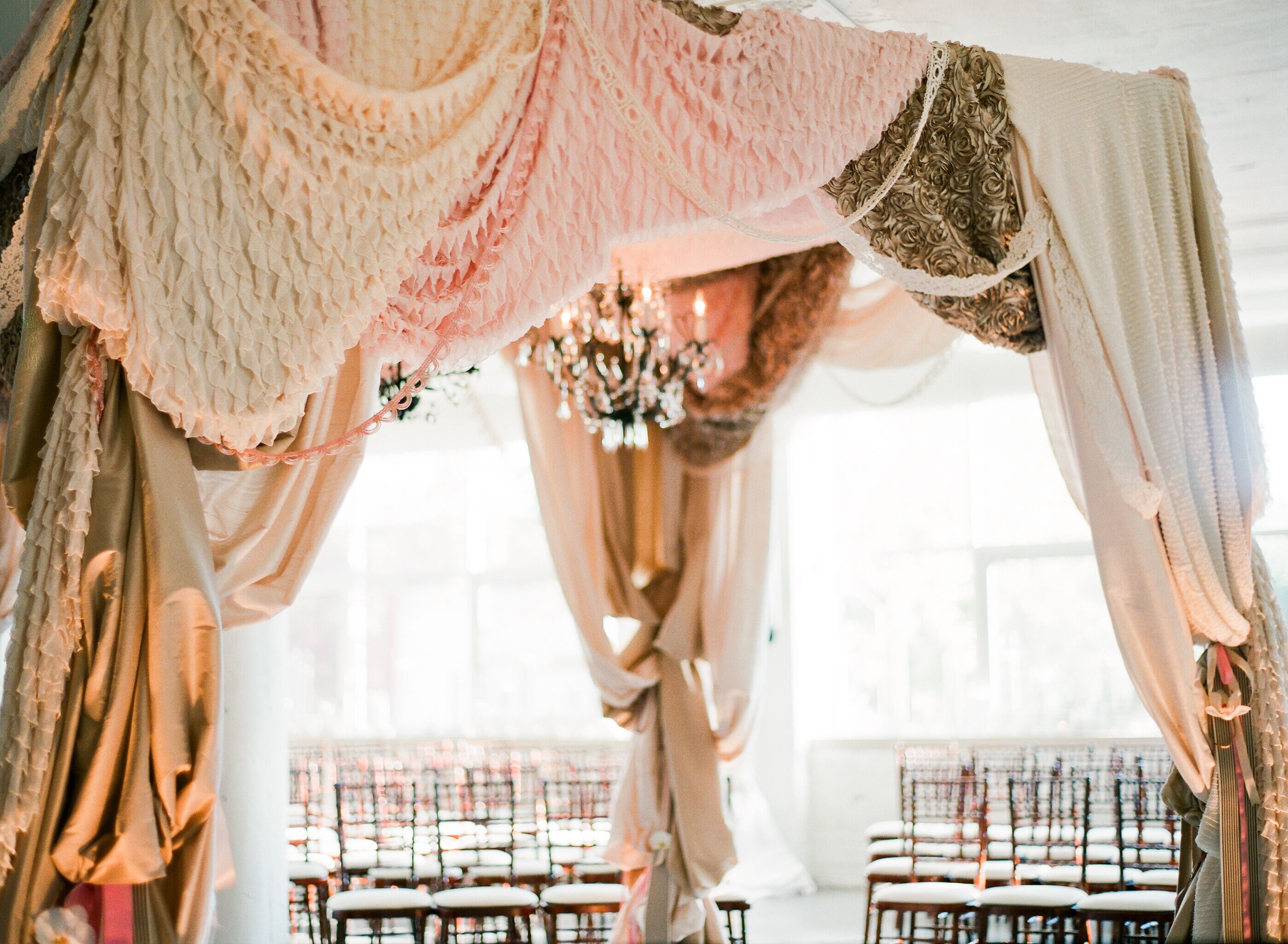 Romantic Draped Ceremony Canopy
