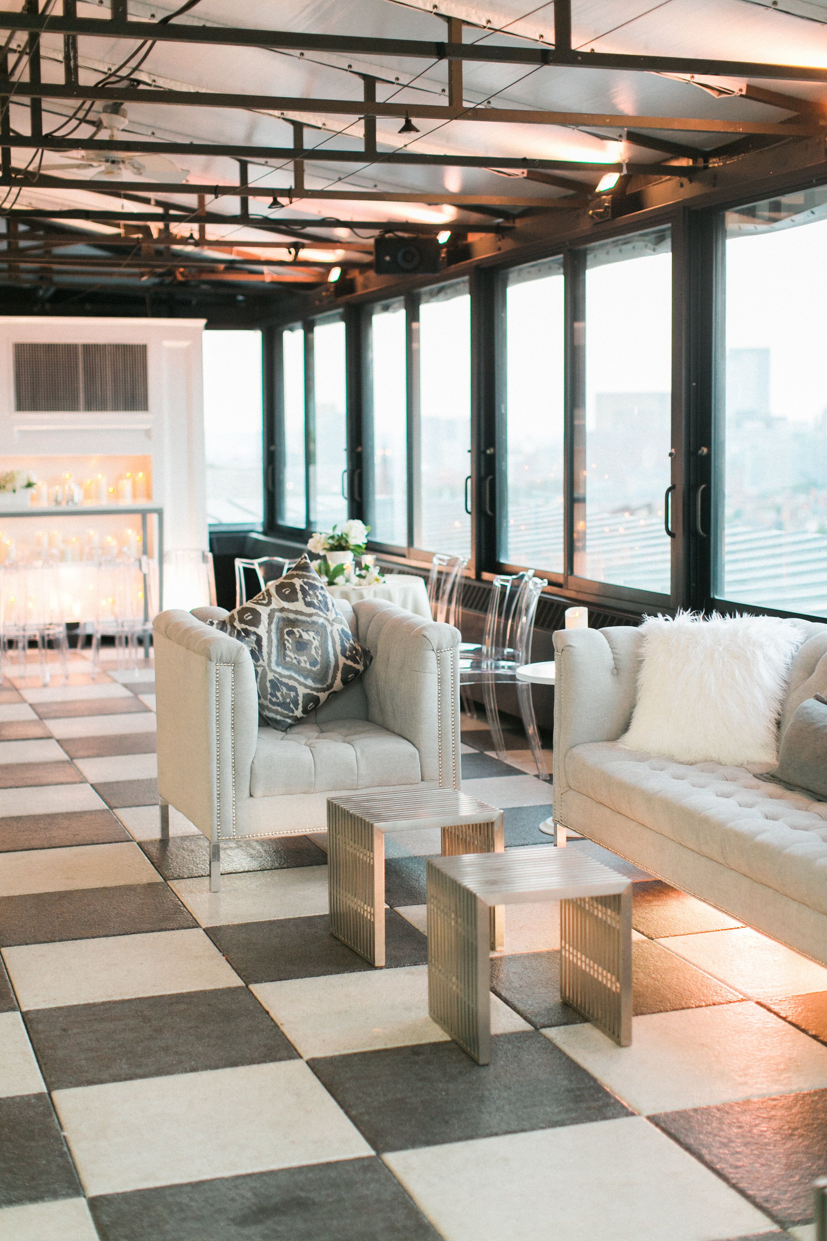Modern Lounge Furniture and Metallic Cocktail Tables
