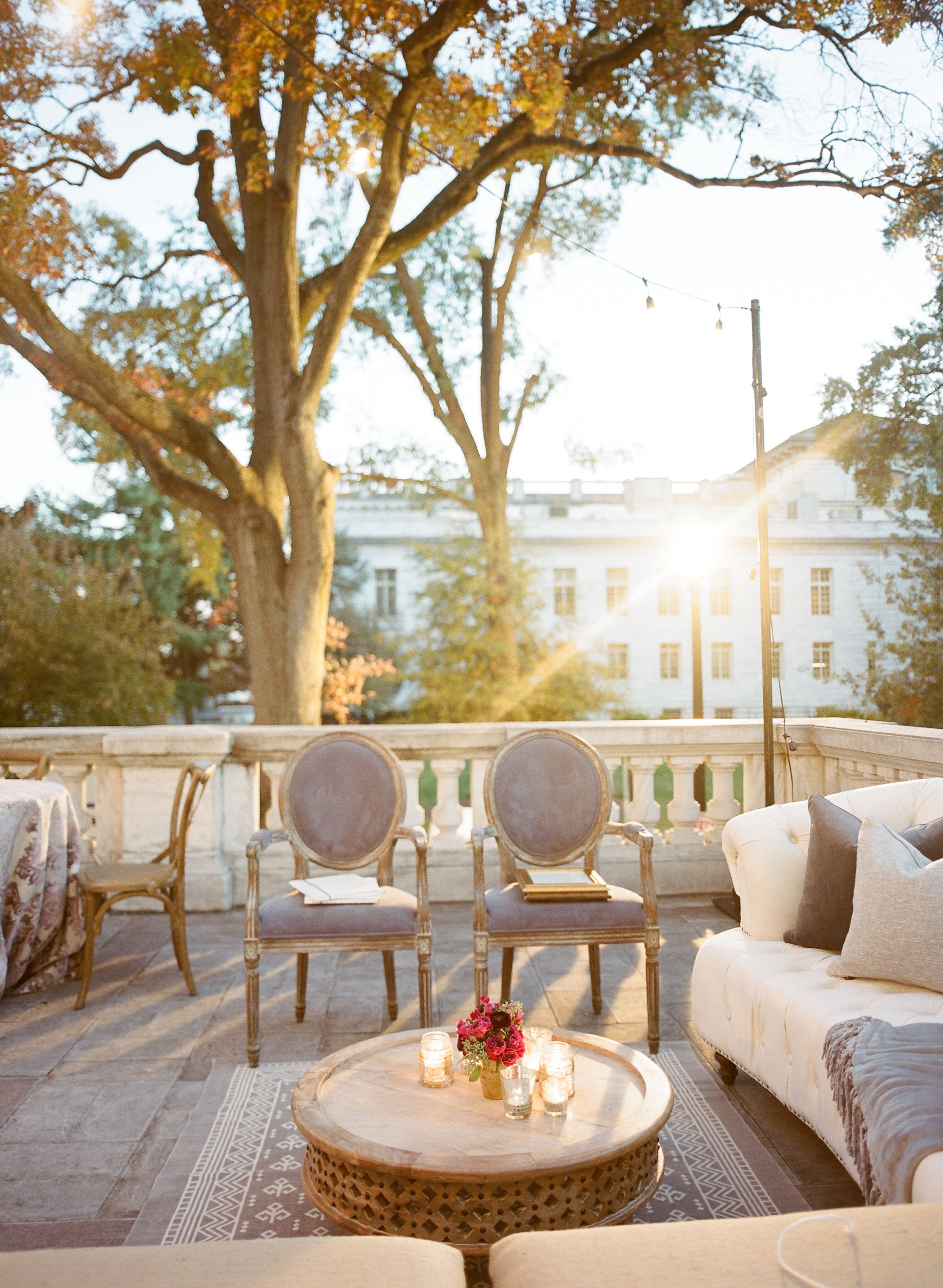 Sophisticated Gold and Lavender Lounge Furniture