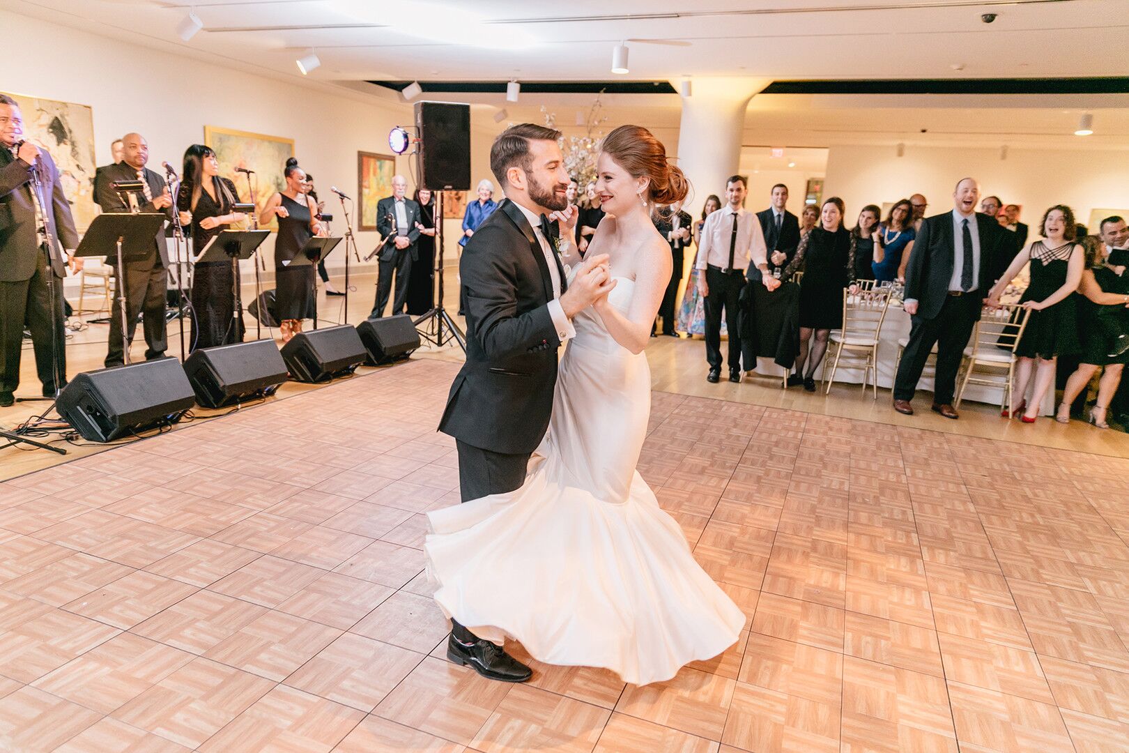 Bride and Groom During First Dance